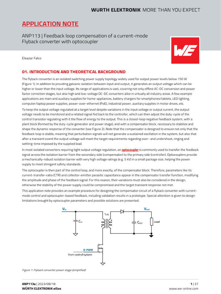 Flyback Converter Feedback Loop Design | PDF | Operational Amplifier ...