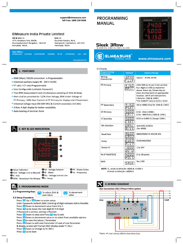 Elmeasure Digital Panel Meter SL 3 Programming Guide Aec0f419a0 | PDF