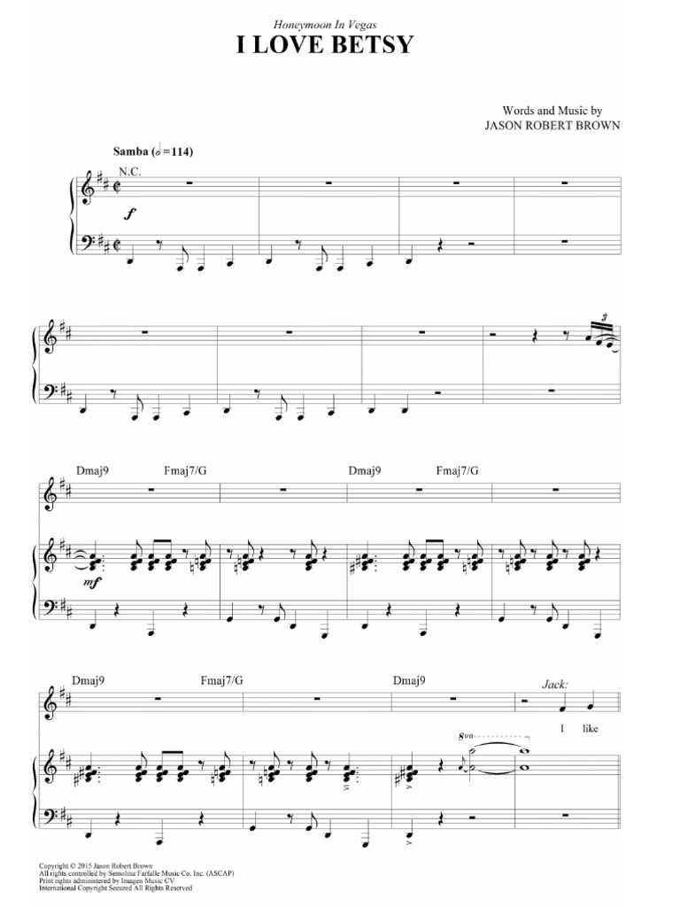 I Love Betsy Sheet Music Purchase Confirmation | PDF