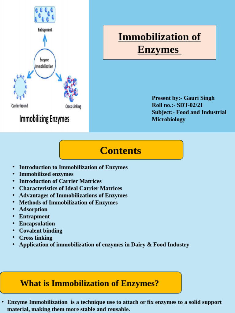 Immobilization of Enzymes | PDF | Enzyme | Chemistry