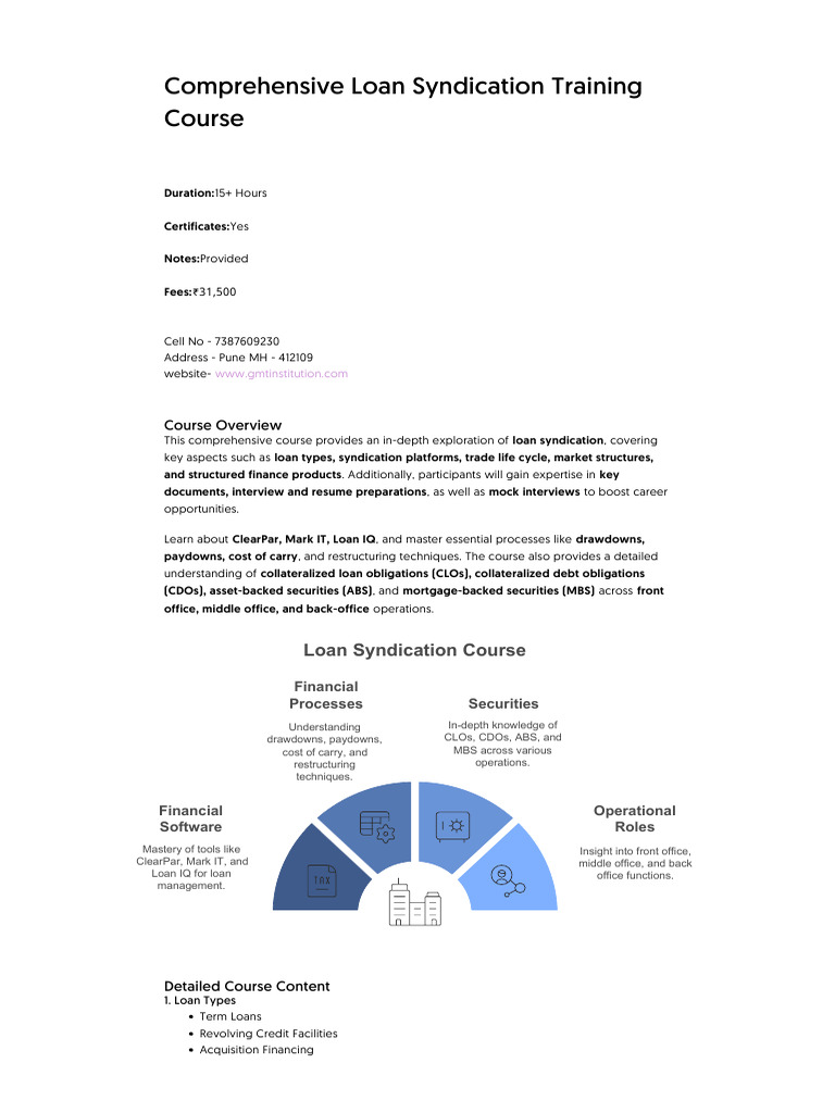 Training Guide | PDF | Syndicated Loan | Asset Backed Security