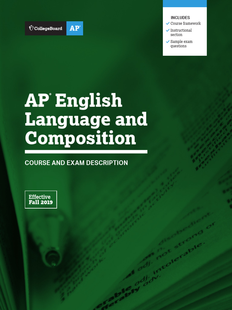 Ap English Language and Composition Course Description | PDF | Advanced ...