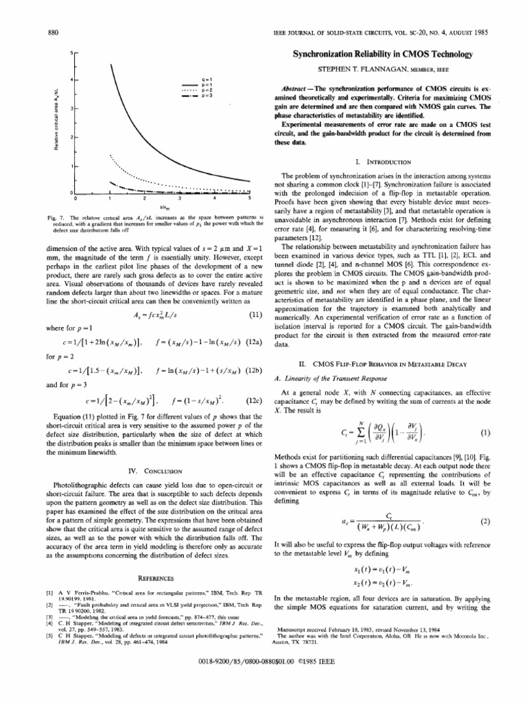 Synchronization reliability in CMOS technology | PDF | Cmos | Computer Engineering