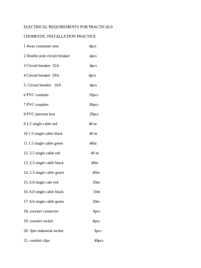 Electrical Requirements | PDF
