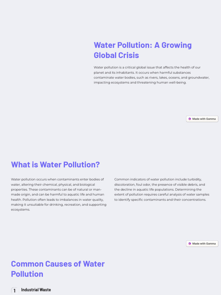 Global Water Pollution Crisis Explained | PDF | Water Pollution ...