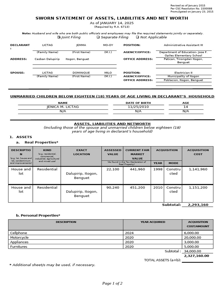 New Saln Form Sdo Minik | PDF | Business Economics | Economies