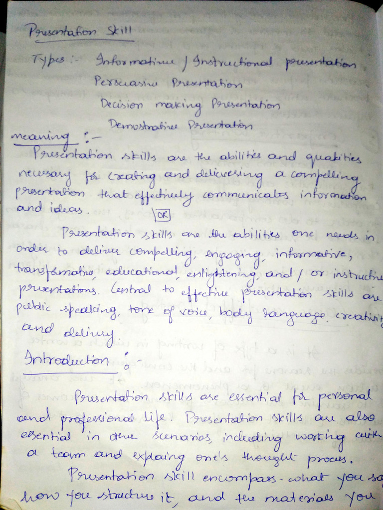 Presentation Skill Pdf
