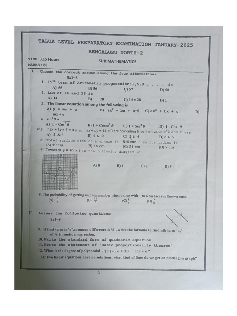 North-2,3,4, South, Udupi Maths Papers | PDF | Quadratic Equation | Circle