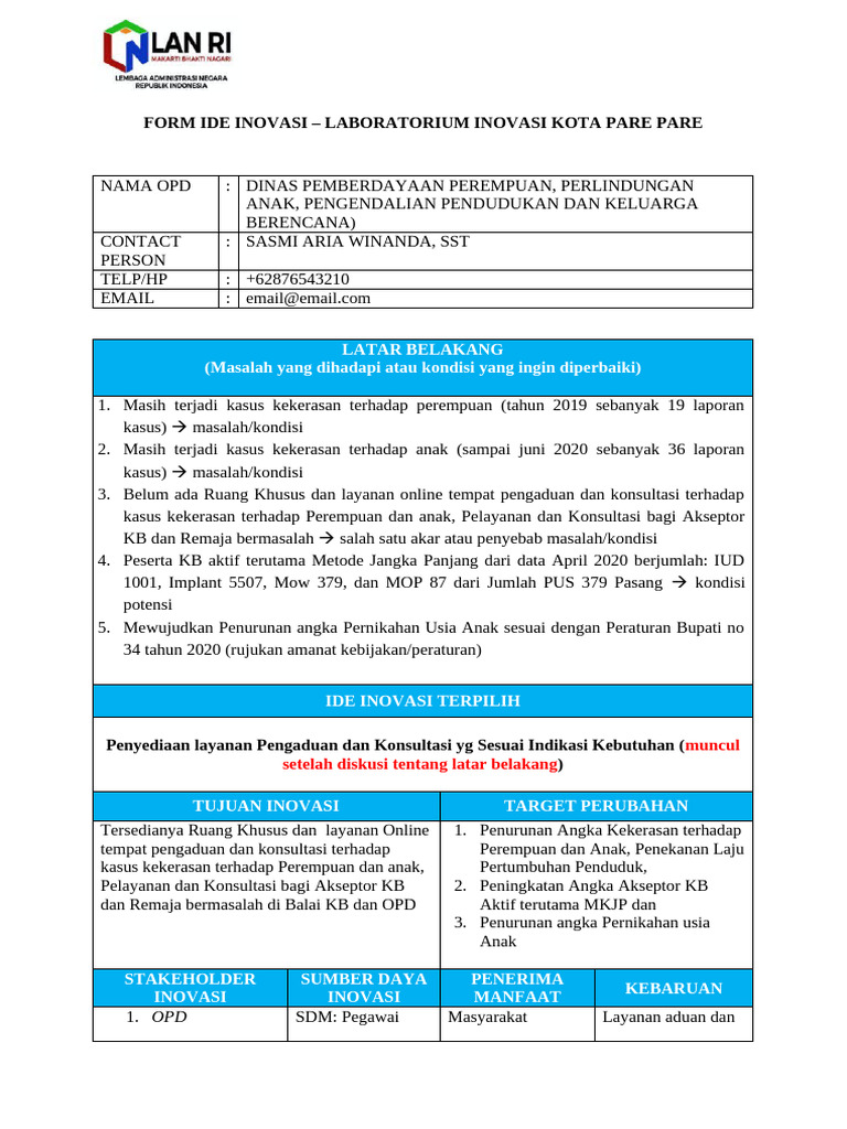 Inovasi Layanan Aduan Parepare | PDF