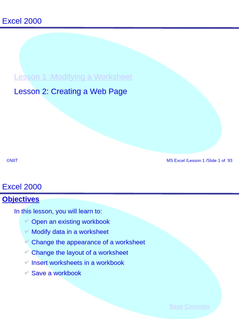 01 - Session - 1 MS Excel | PDF | Microsoft Excel | World Wide Web