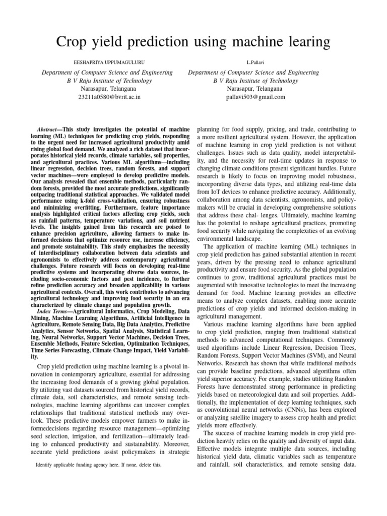 IEEE_Conference_Template (1) | PDF | Machine Learning | Agriculture