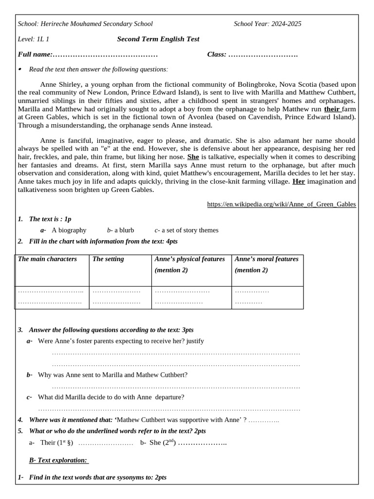 Once Upon A Time Test | PDF