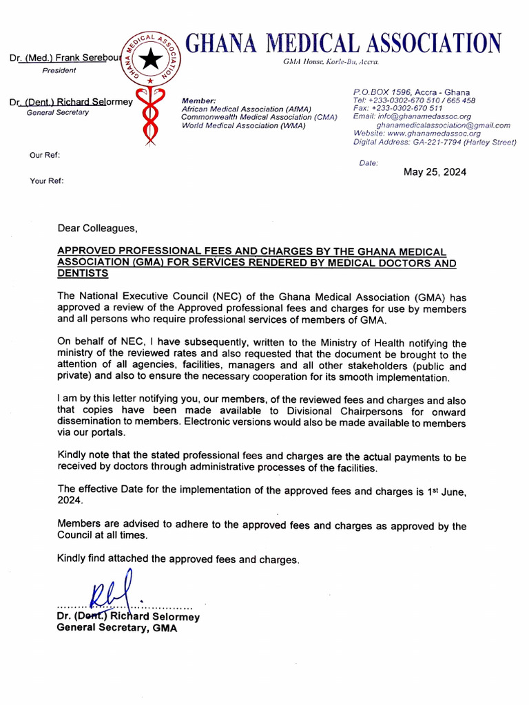 GMA Approved Medical Fees 2024 | PDF | Health Care | Public Services