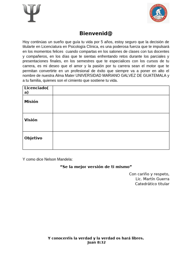 Documento de Bienvenida 2023 | PDF