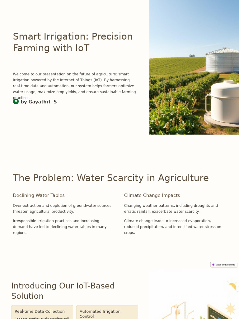Smart Irrigation with IoT Solutions | PDF | Agriculture | Irrigation