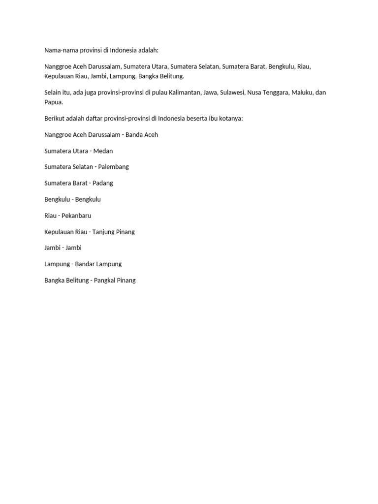 Nama Nama Provi | PDF