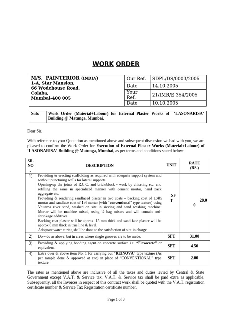 W.O. (External Plaster-Painterior) - La - Sonrisa - Painterior (India ...