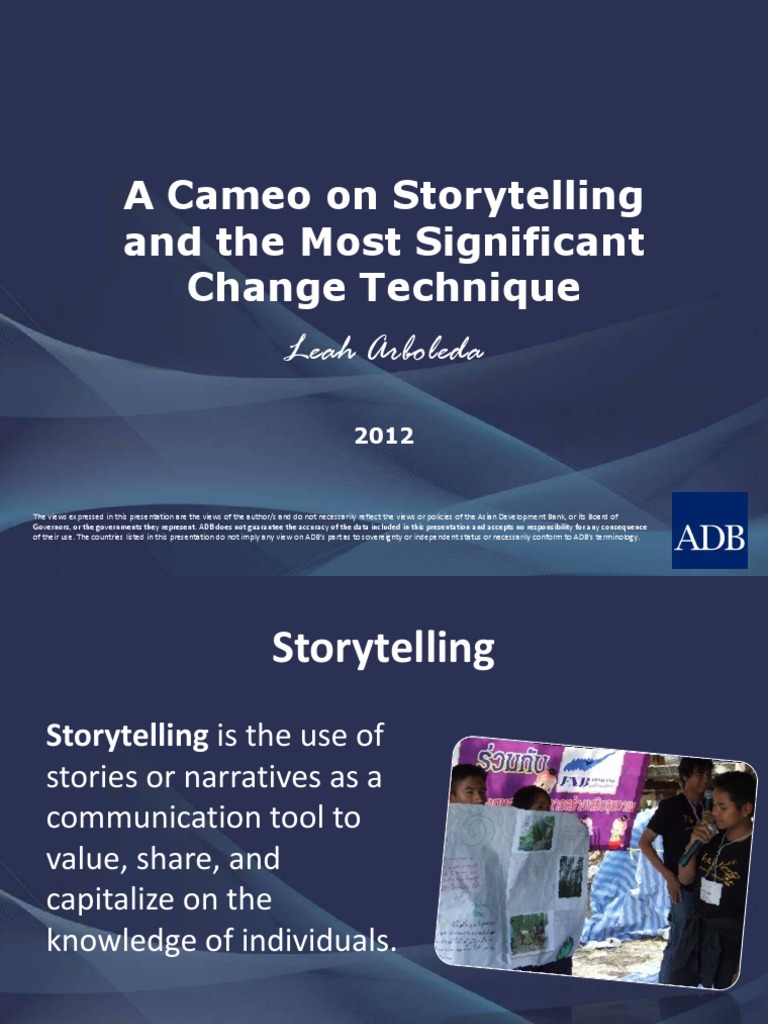 A Cameo On Storytelling and The Most Significant Change Technique | PDF ...
