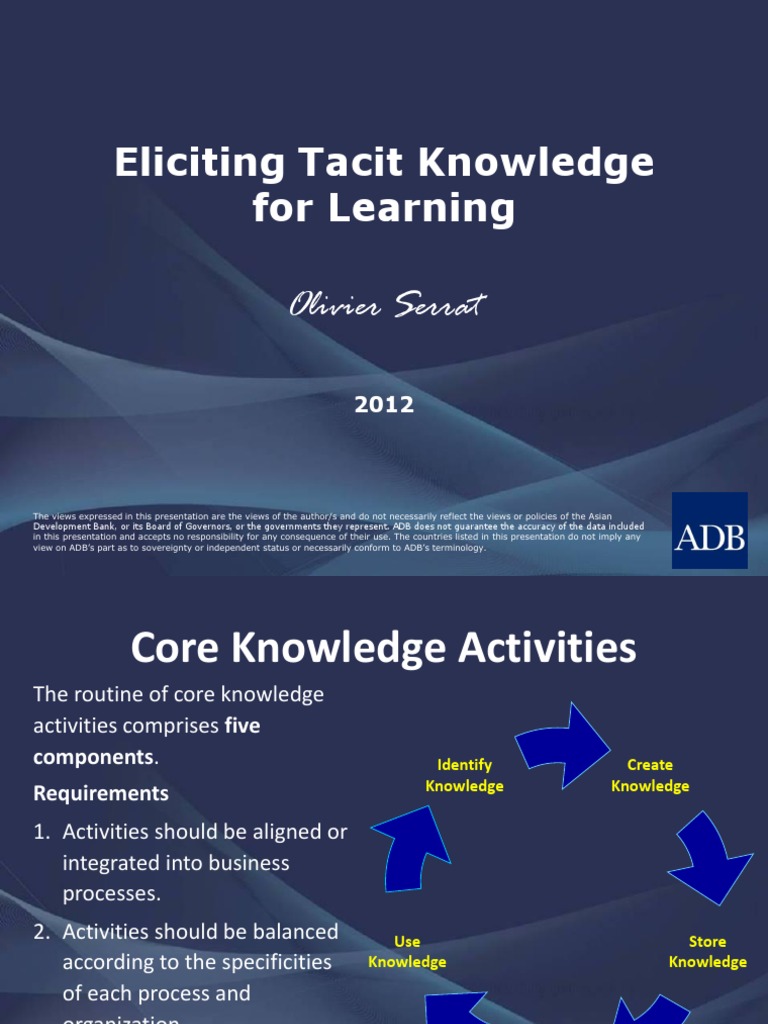 Eliciting Tacit Knowledge For Learning | PDF | Strategic Management ...