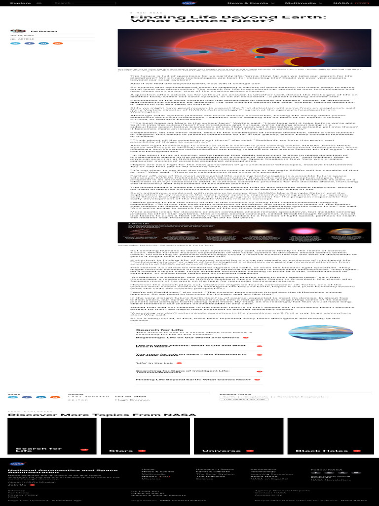 Finding Life Beyond Earth What Comes Next - NAS… | PDF | Planets ...