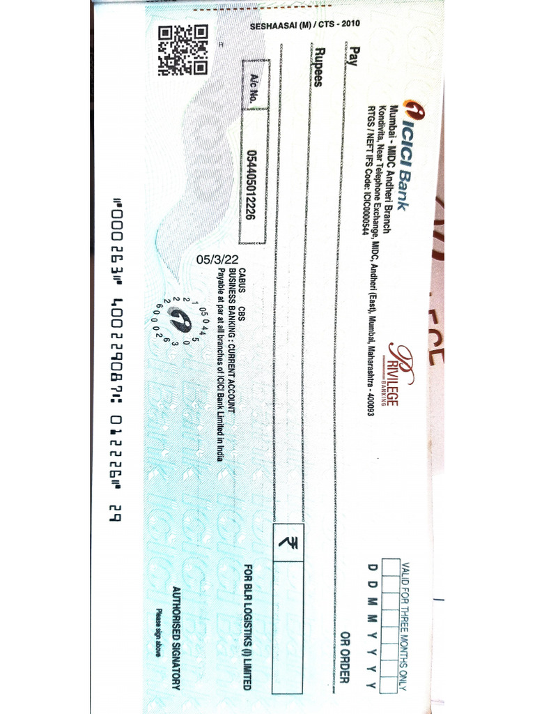 Icici Cancel CHQ | PDF