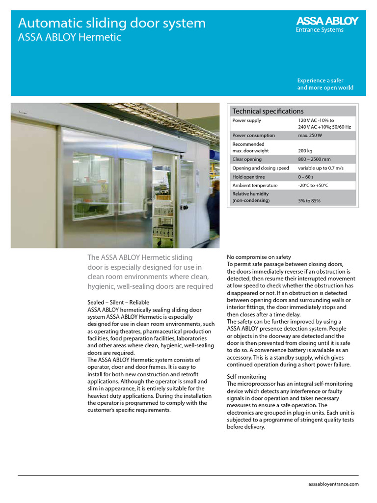 product_leaflet_assa_abloy_hermetic_industrial_en | PDF | Door | Switch