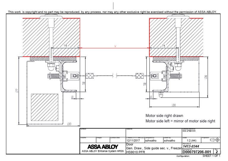 General Drawing ASSA ABLOY HS9010PFR Side Guide Section View | PDF ...