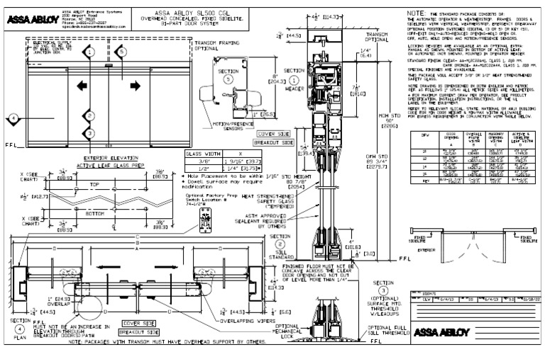 1010471 - Assa Abloy Sl500 Cgl Ohc Fixed Sidelite Bp Rev 5.0 | PDF ...