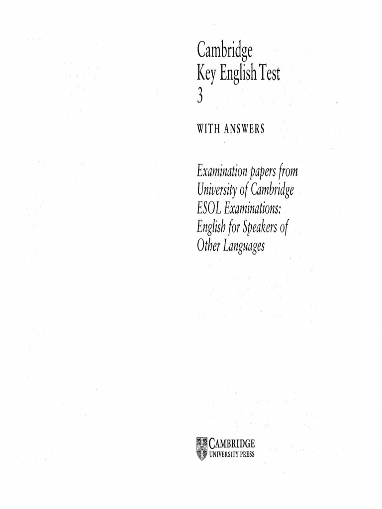 Cambridge KET 3 Book - Copy (2) | PDF