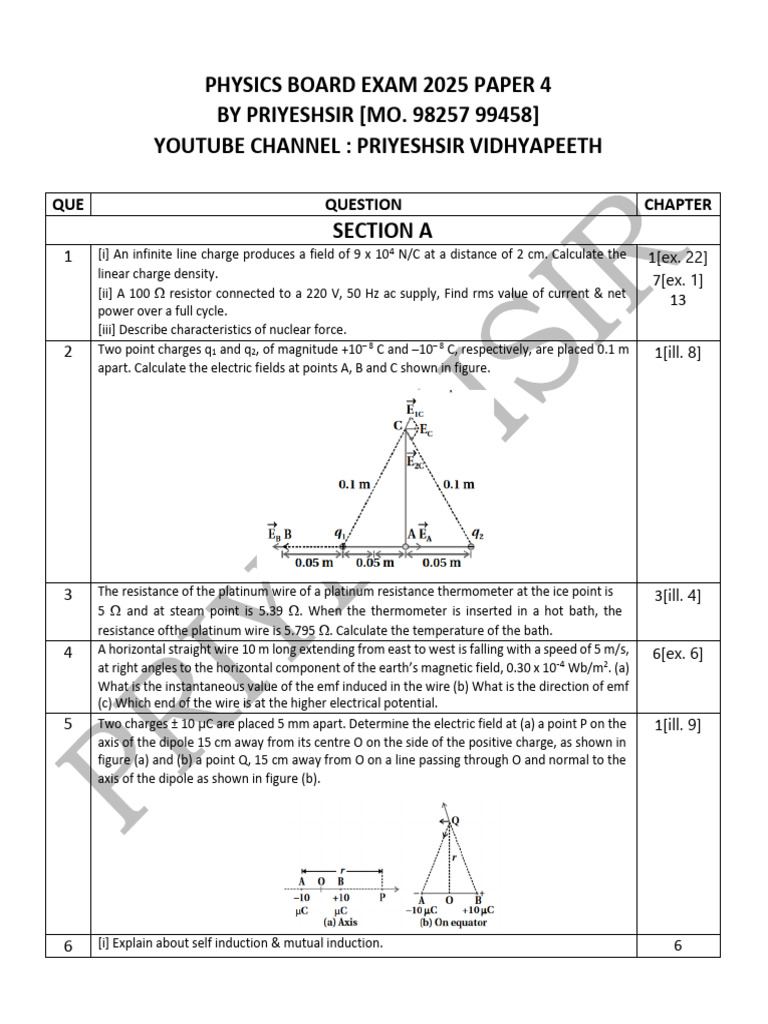 Paper 4 Em Pv Physics | PDF | Capacitor | Electromagnetic Induction