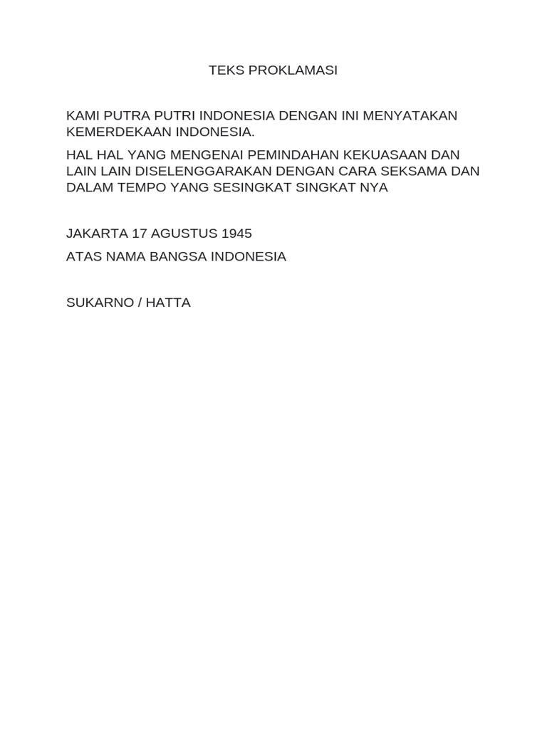 Teks Proklamasi | PDF