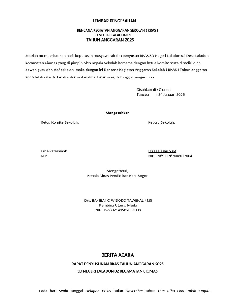 Lampiran Rkas 2024 | PDF