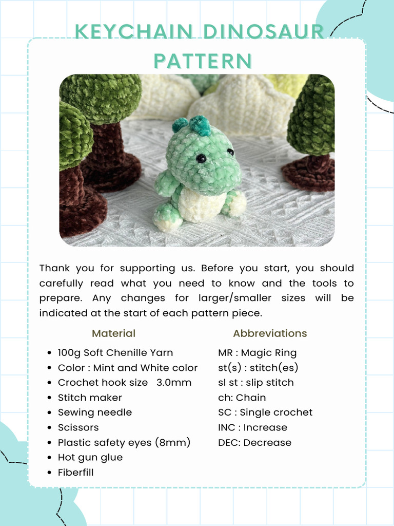 Keychain Dinosaur Pattern | PDF