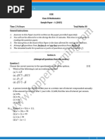 ICSE Class9 Maths Sample Paper | PDF | Triangle | Elementary Mathematics