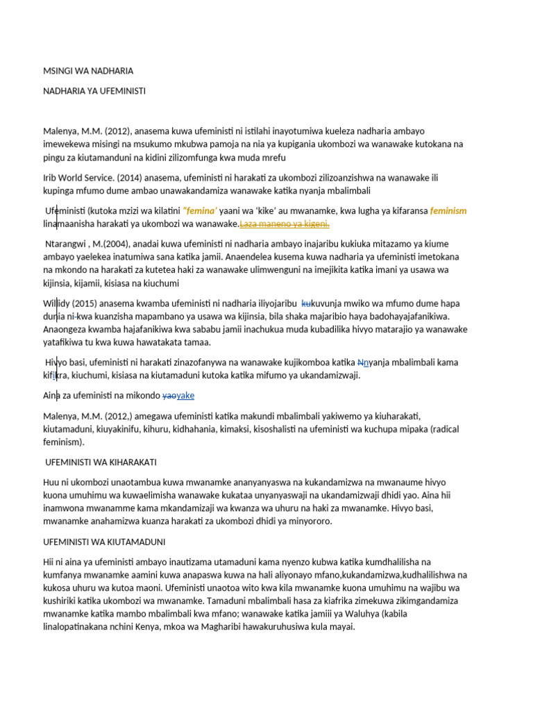 MSINGI WA NADHARIA-Kaluu | PDF