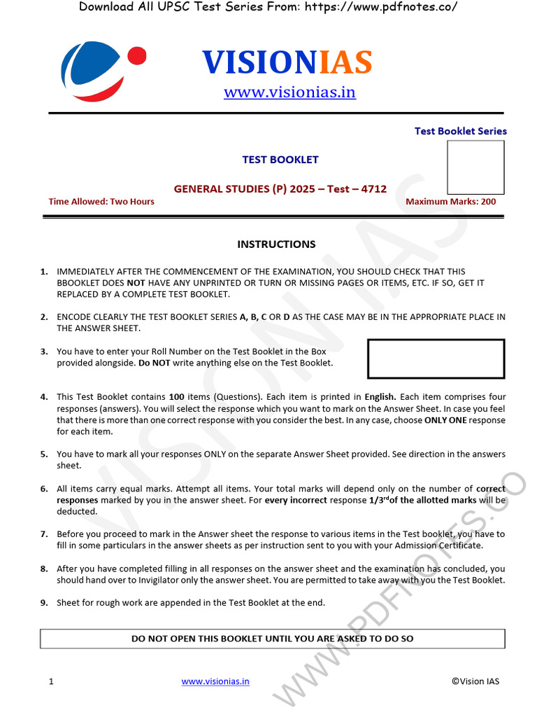 Test 12 Vision 2025 | PDF