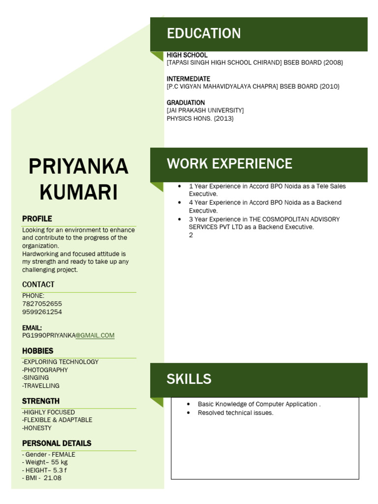 priyanka cv | PDF