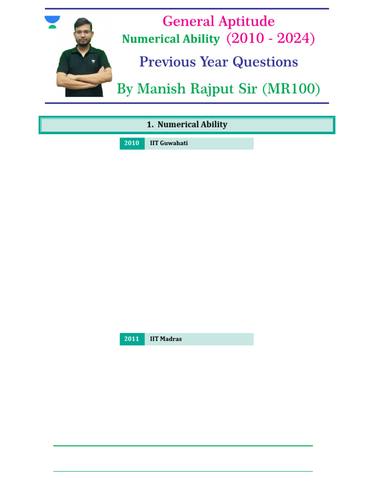 Chapter - 1 Numerical Ability | PDF | Prices | Speed