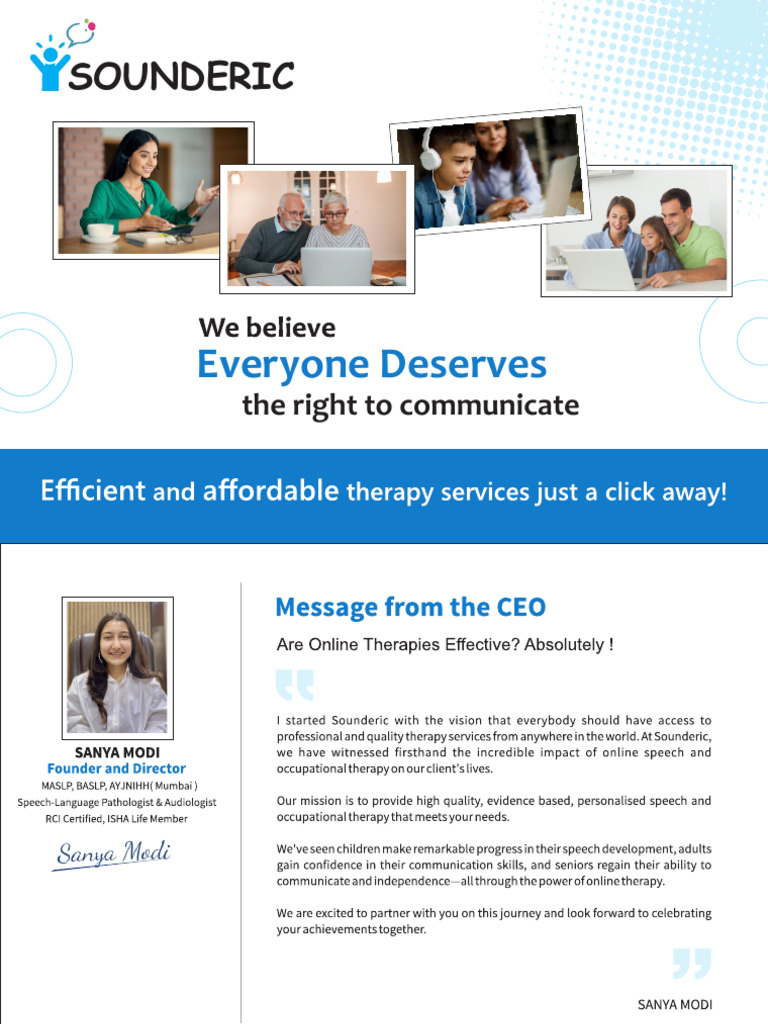 Speech Theraphy Brochure Final | PDF | Speech | Stuttering