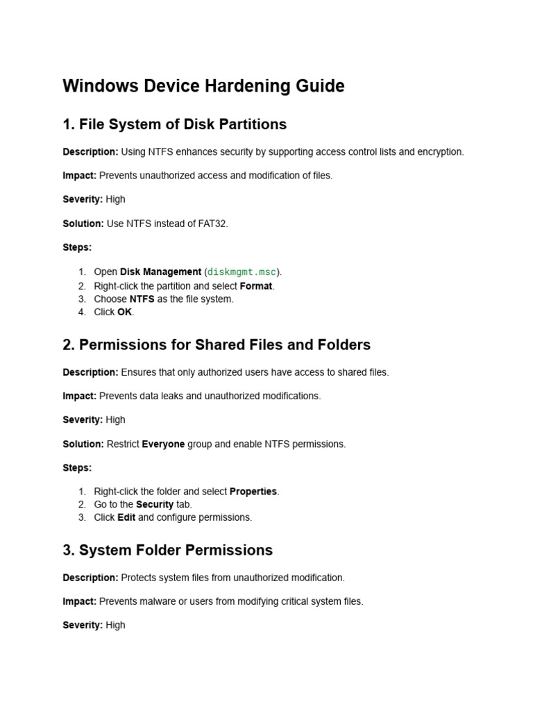 Windows Device Hardening Guide | PDF | Windows Registry | Remote Desktop Services