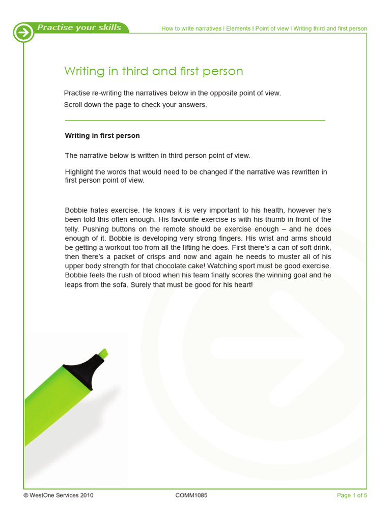 Writing Narratives: POV Practice Guide | PDF