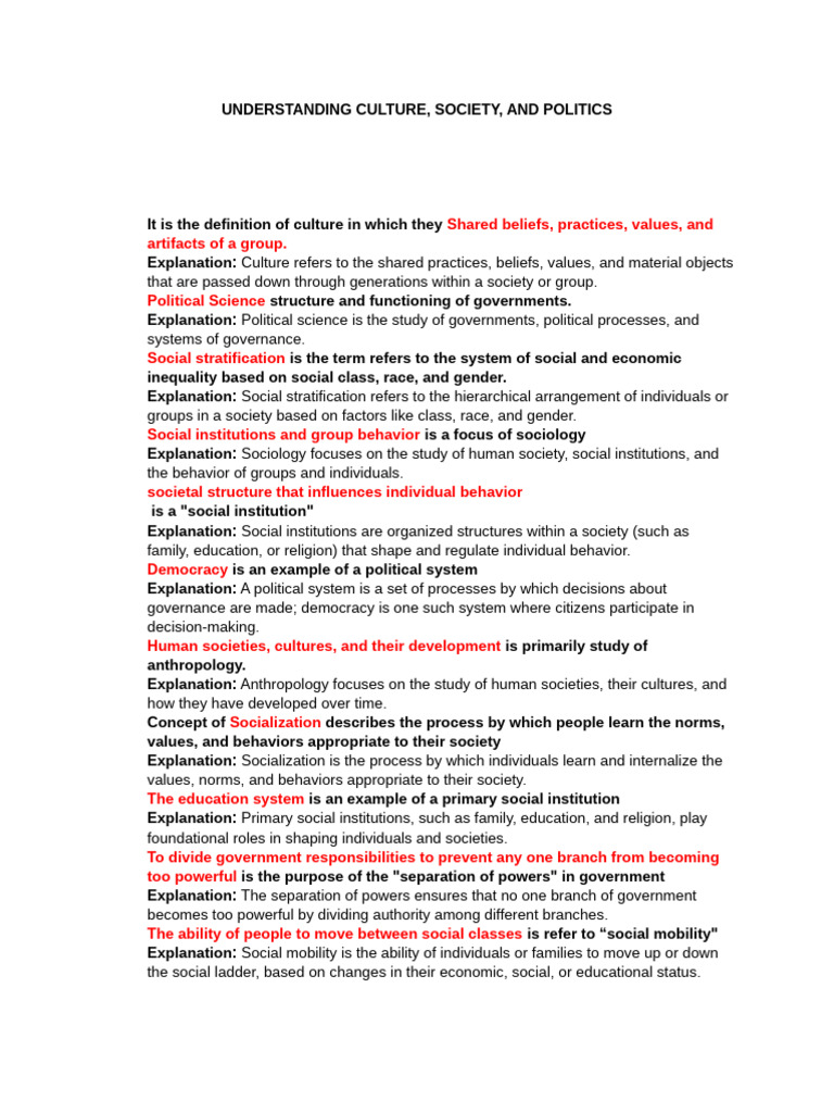 Understanding Culture Editable | PDF | Society | Sociology