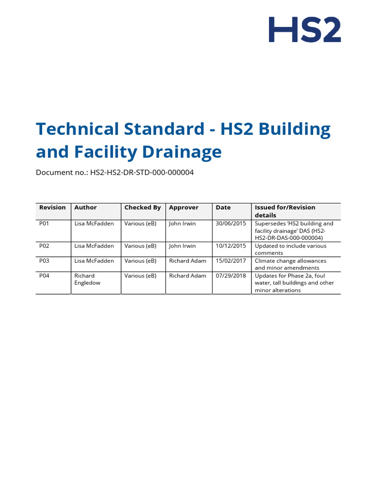 HS2 HS2 DR STD 000 000004 - P04 | PDF | Storm Drain | Flood