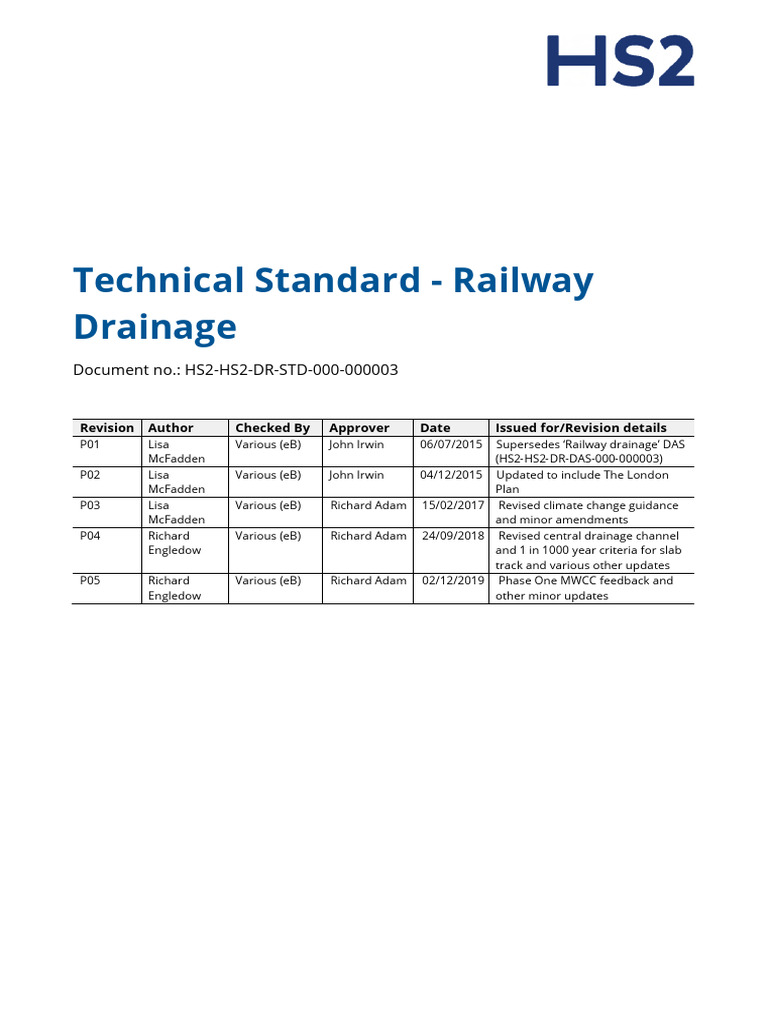 HS2 HS2 DR STD 000 000003 - P05 | PDF | Flood | Drainage