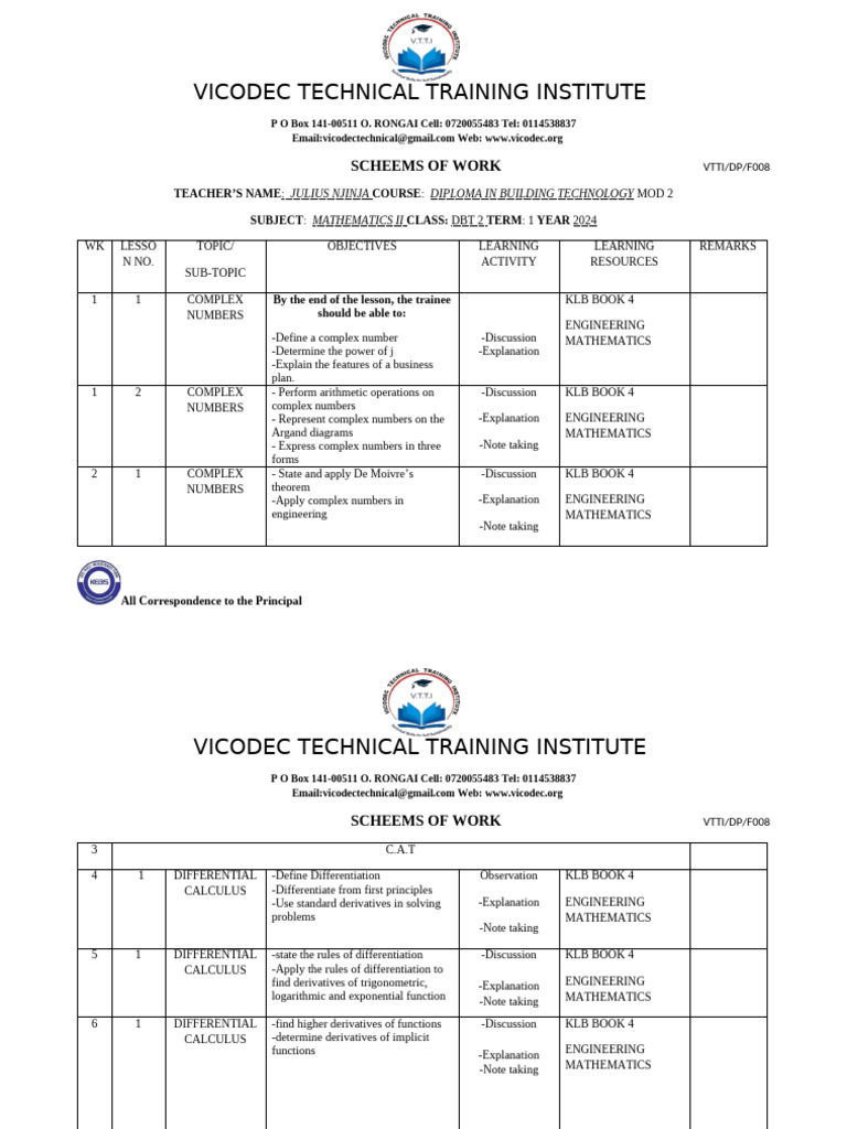VICODEC Building Technology Course Outline | PDF | Strength Of ...