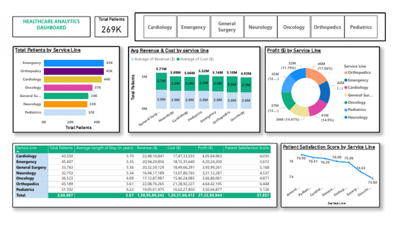 Healthcare Service Line Analysis | PDF | Medicine | Health Care