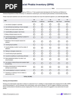 Spin Assessment | PDF | Social Anxiety Disorder | Behavioural Sciences