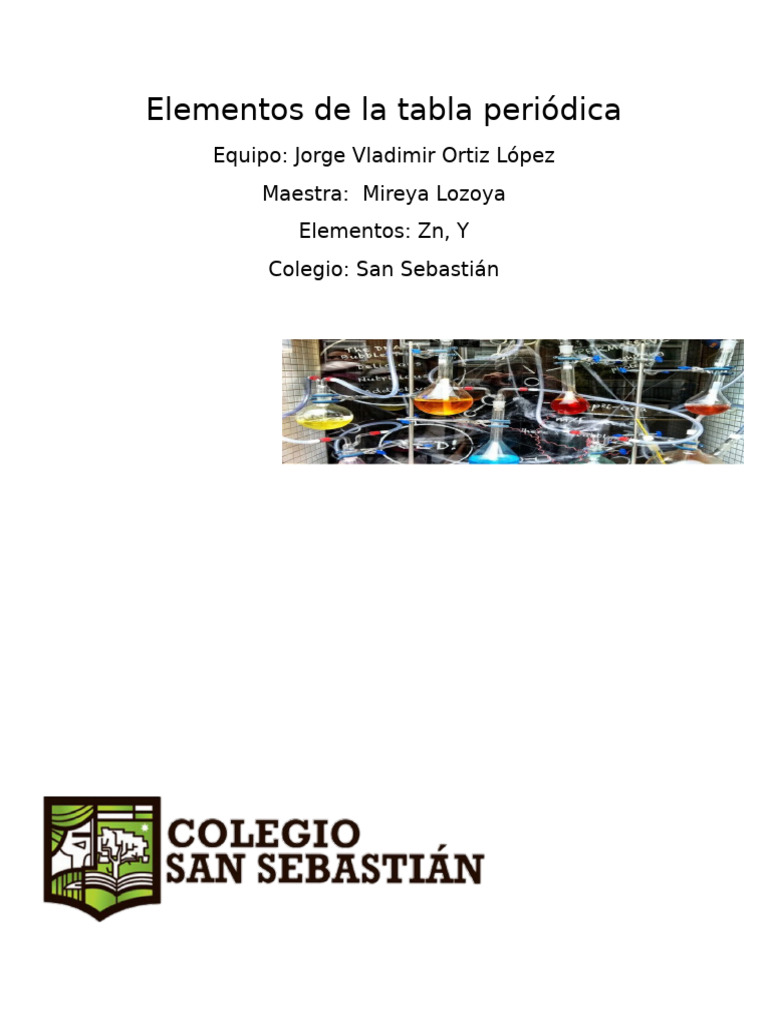Trabajo Quimica 122 | PDF | Zinc | Elementos químicos
