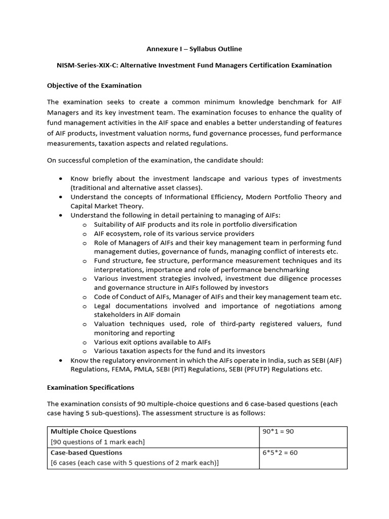 AIF Managers Certification Guide | PDF | Investing | Governance