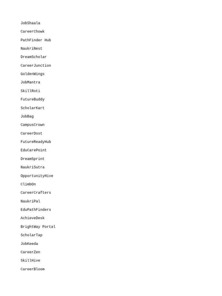 Portal Name Suggetion | PDF